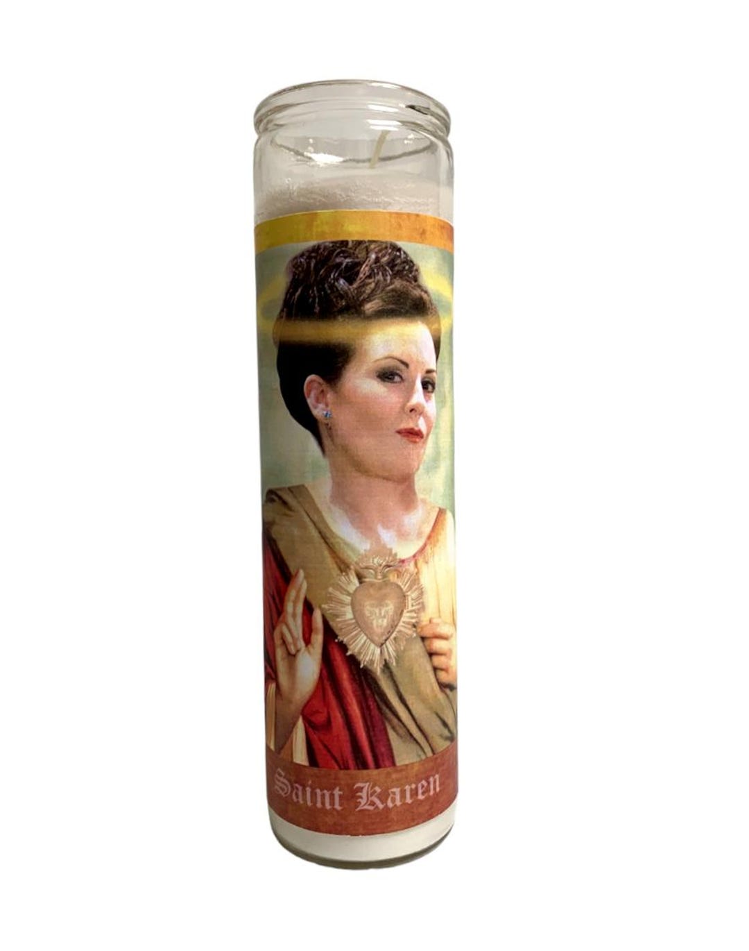 Megan Mullally (karen Walker - Will & Grace) Celebrity Parody Devotional Prayer Saint Candle - Etsy