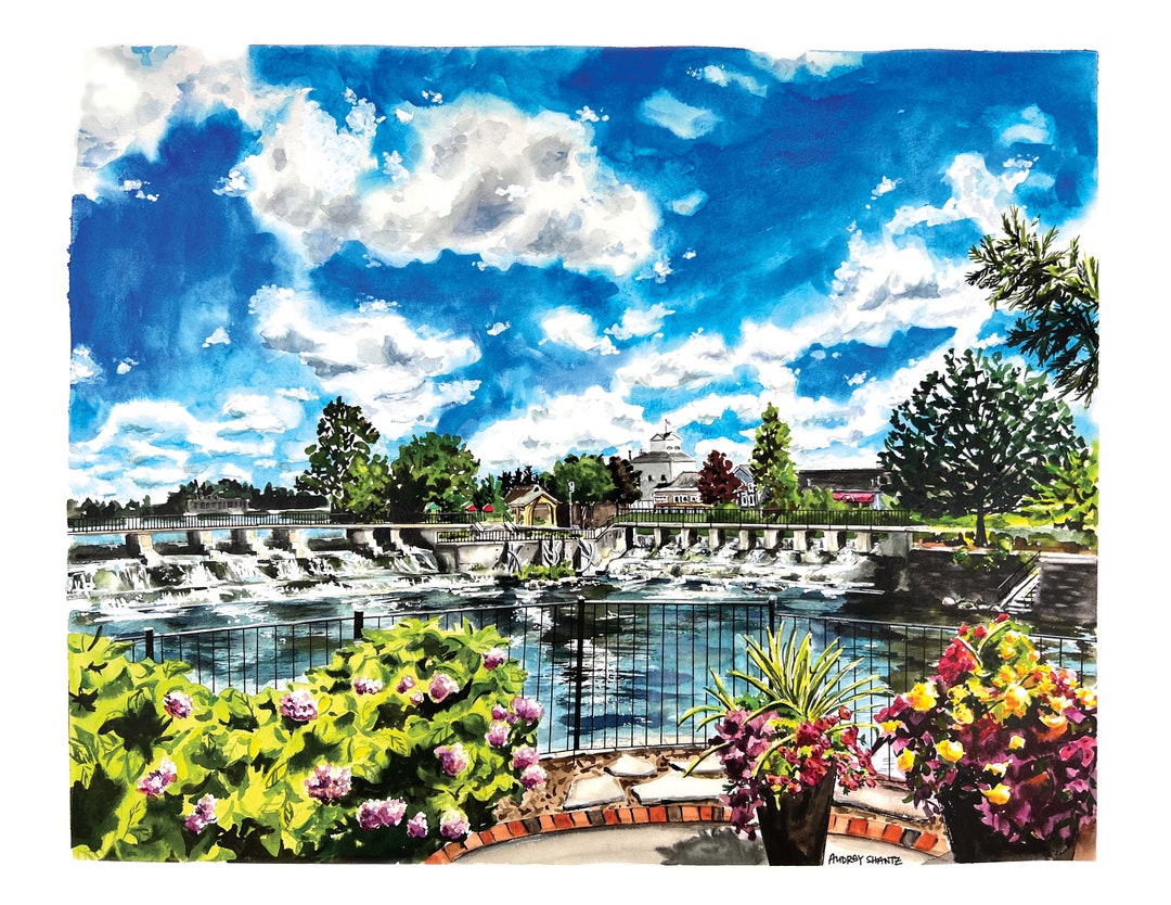 Rockford MI, Rockford Dam, River Landscape, Turtles on Rocks, Downtown ...