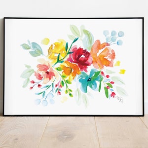 Soft Floral, Watercolor Print, Mint Floral, Beautiful Spring Art ...