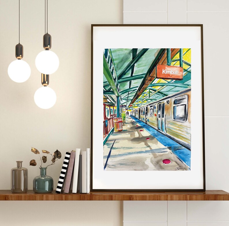 Chicago Train Station, Chicago Transit, Train Station Art, City Art ...