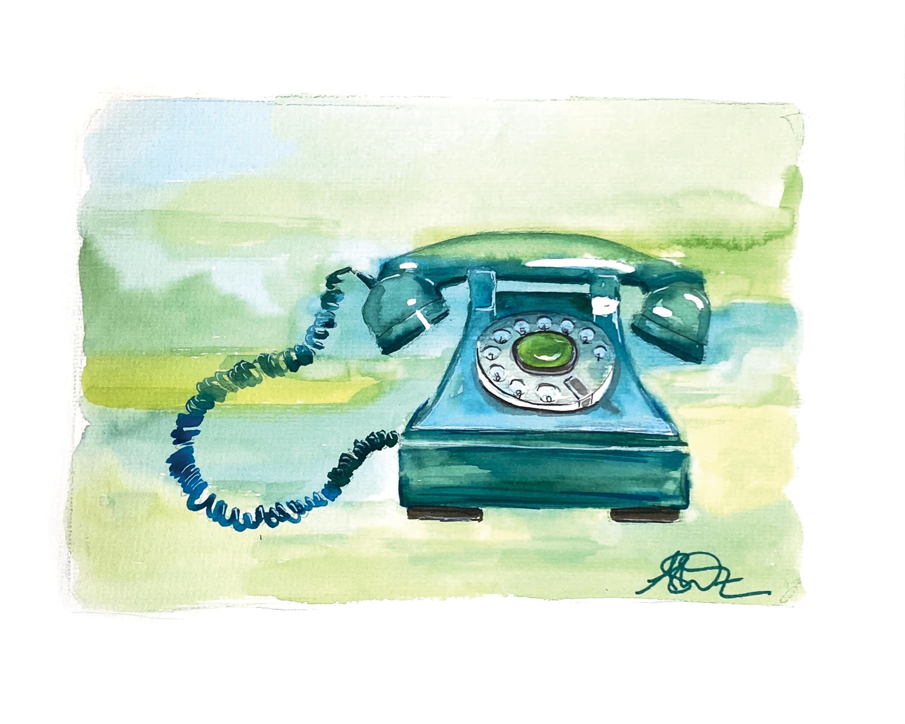Vintage Telephone, Vintage Phone, Retro Art Print, Vintage Art Print ...