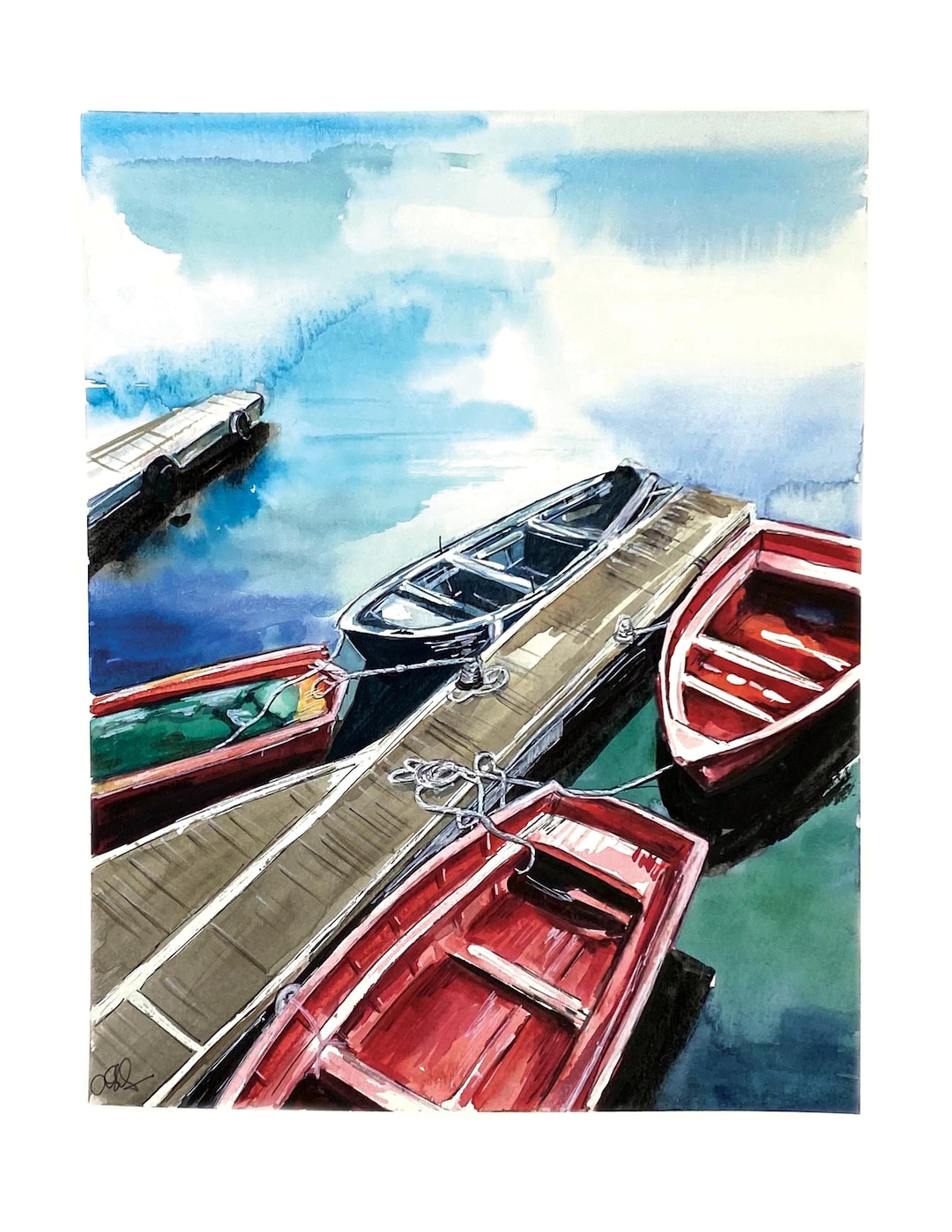 Boats Art Print, Boats on Water Art Print, Fathers Day Gift, Boats ...
