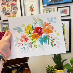 Soft Floral, Watercolor Print, Mint Floral, Beautiful Spring Art ...