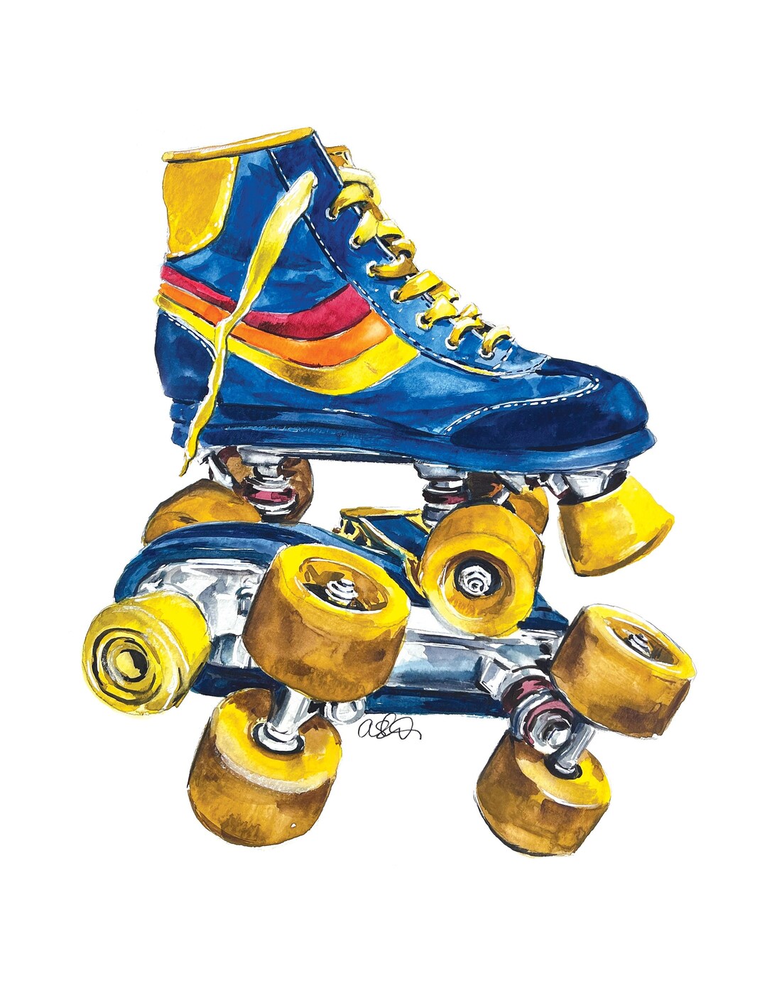 Vintage Rollerskates, Rollerskate Painting, 80's Painting, Retro Skates ...
