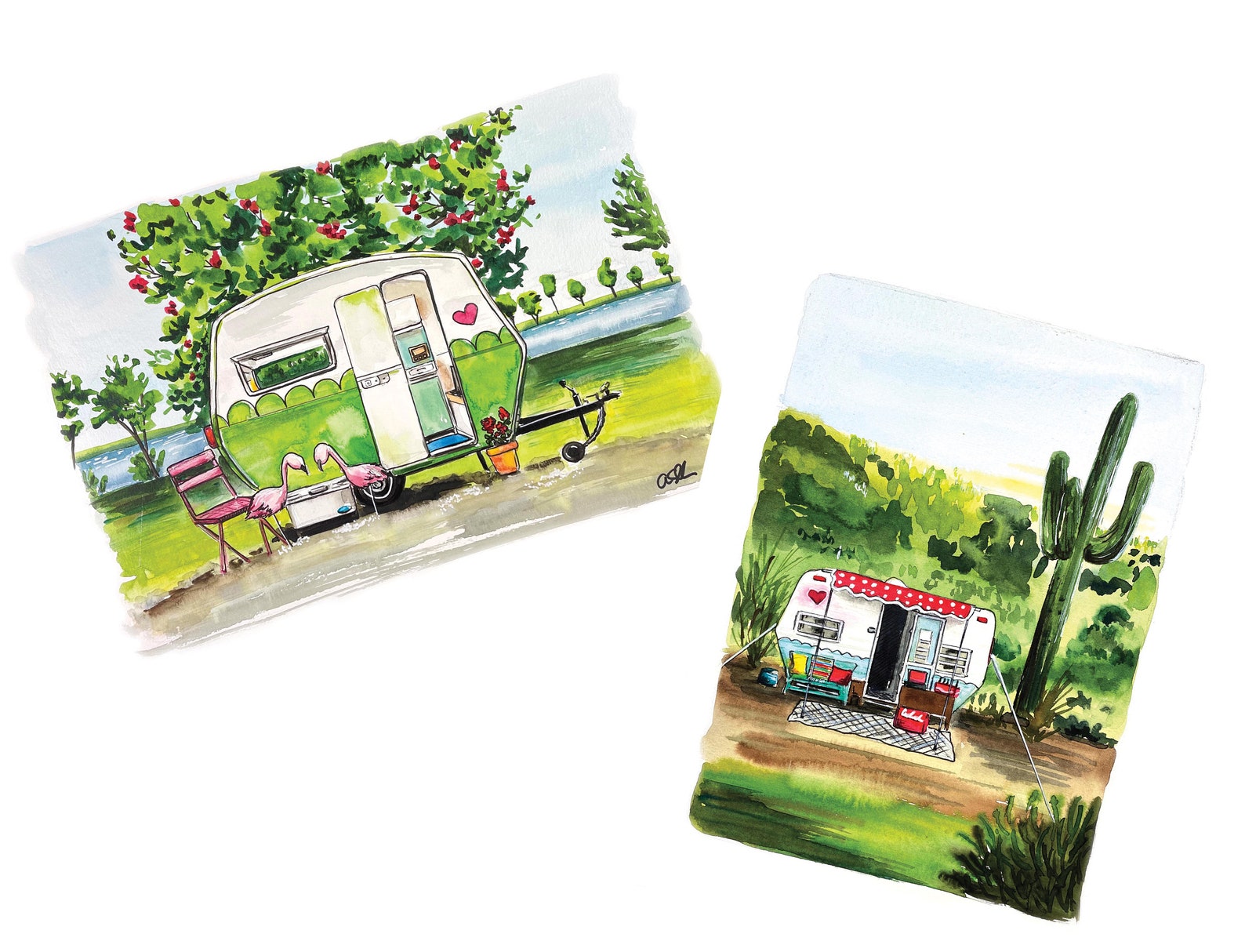 Vintage Camper, Camping Art, I Love Camping, RV Art Print, Vintage Camp ...