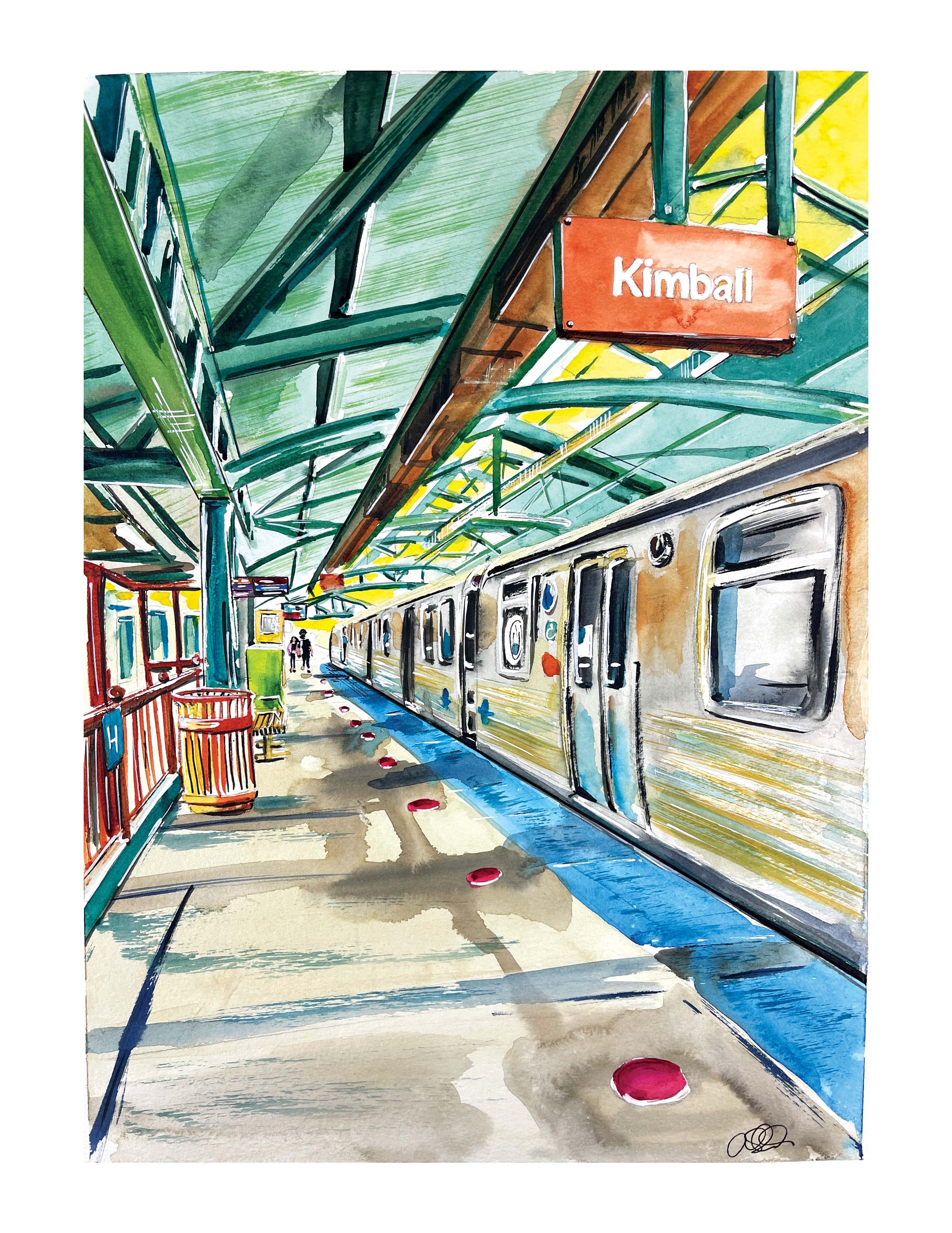 Chicago Train Station, Chicago Transit, Train Station Art, City Art ...