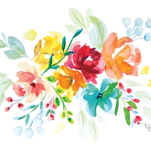 Soft Floral, Watercolor Print, Mint Floral, Beautiful Spring Art ...