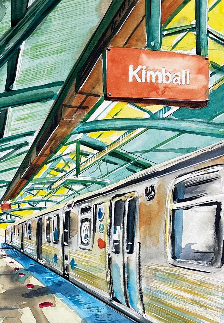 Chicago Train Station, Chicago Transit, Train Station Art, City Art ...
