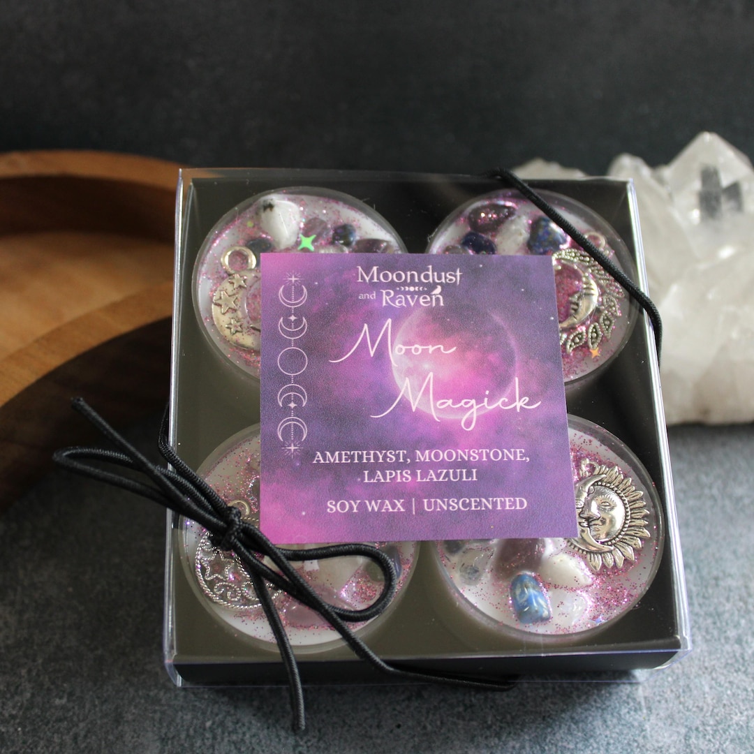 Moon Magick Tealight Crystal Candles, Ritual Candles, Witchy Candles ...