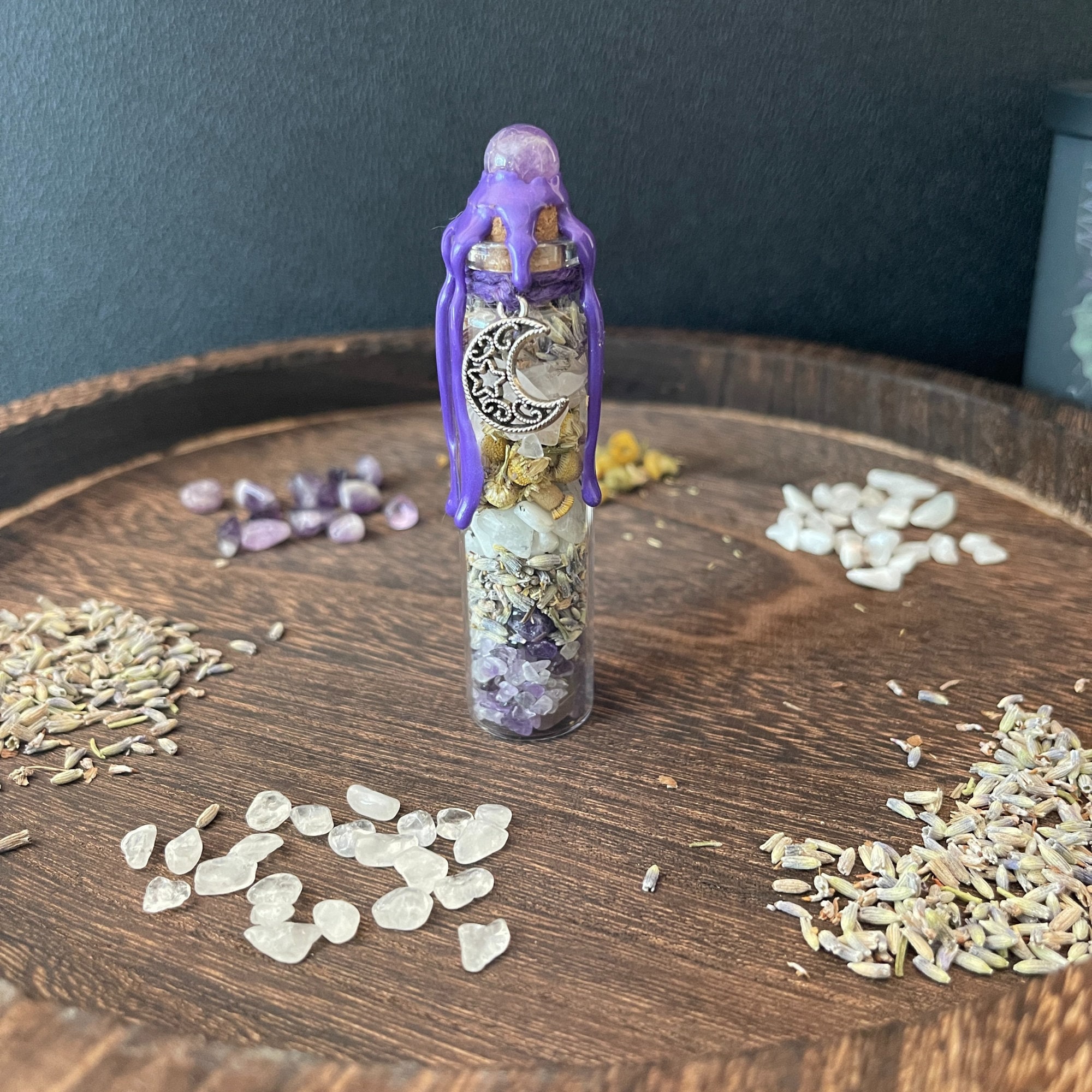 Serenity Moon Spell Jar, Amethyst Moon Spell Bottle, Intention ...