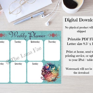 Witchy Weekly Planner Printable Page Witchy Printable - Etsy