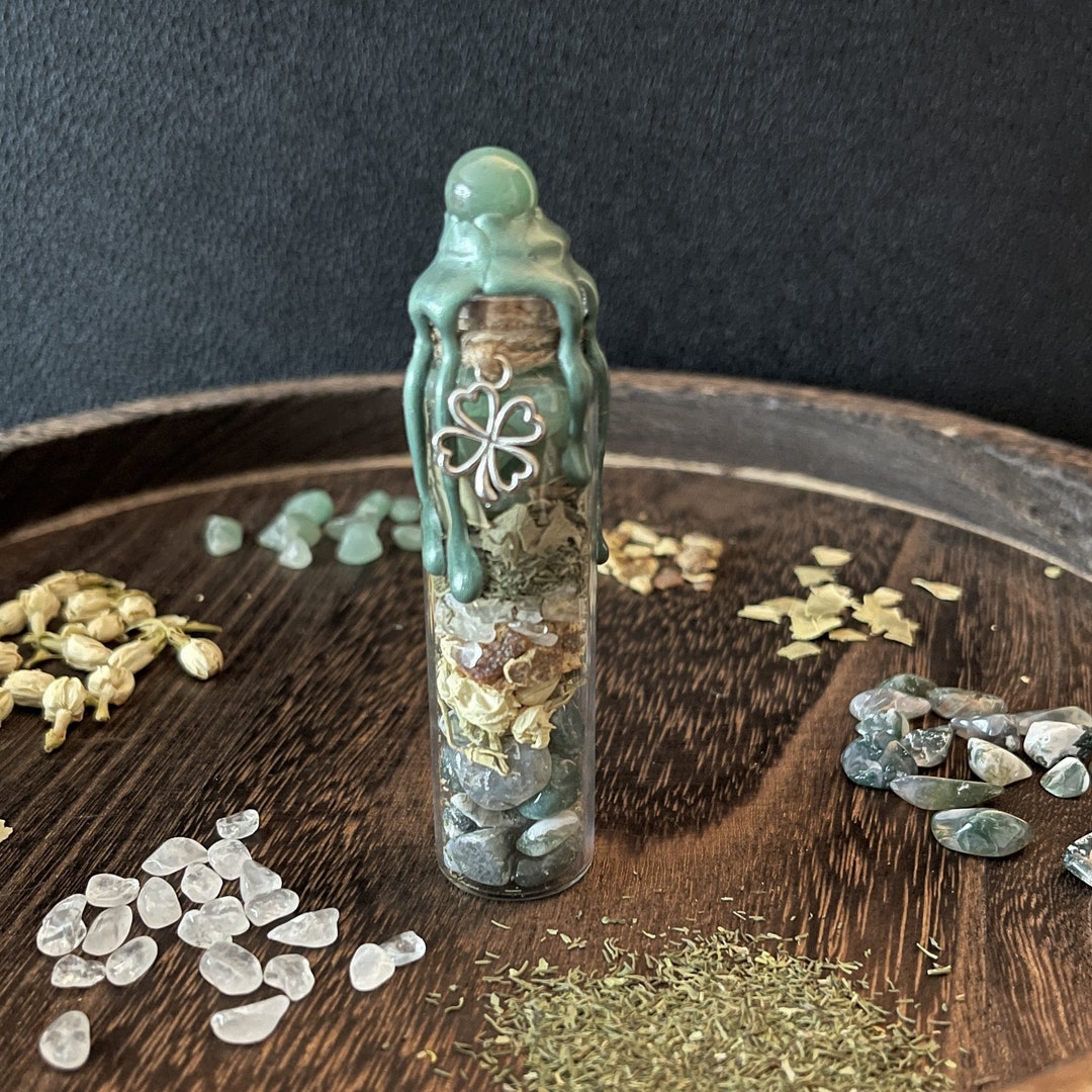 Abundance Spell Bottle, Good Luck Spell Jar, Intention Manifestation ...