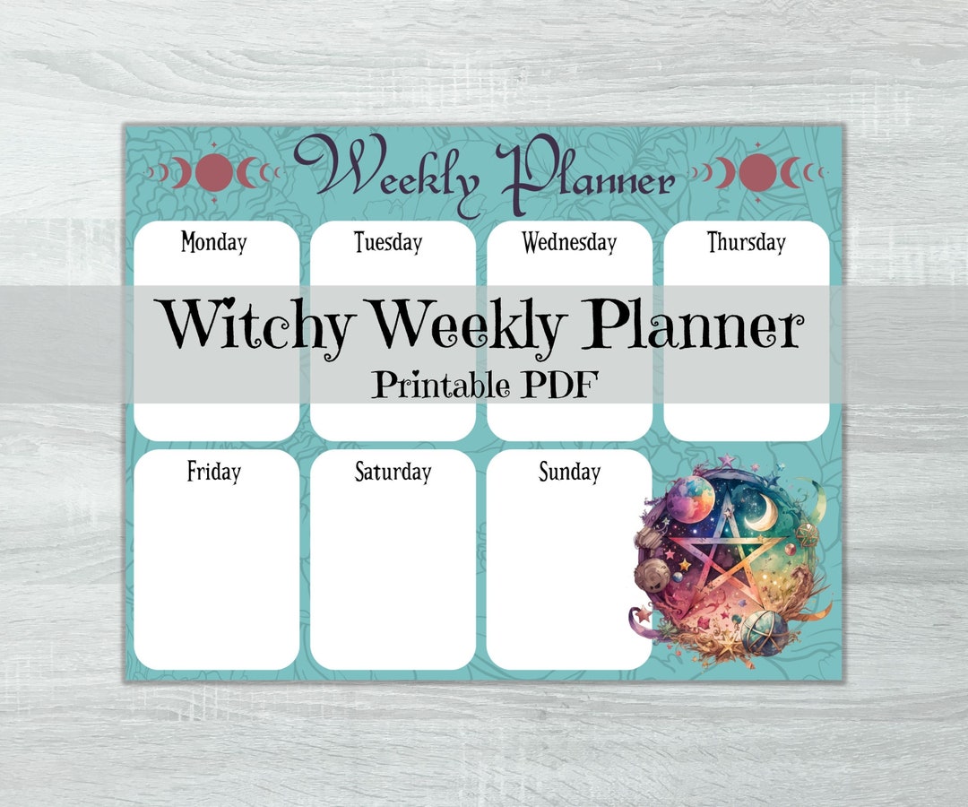 Witchy Weekly Planner Printable Page Witchy Printable - Etsy