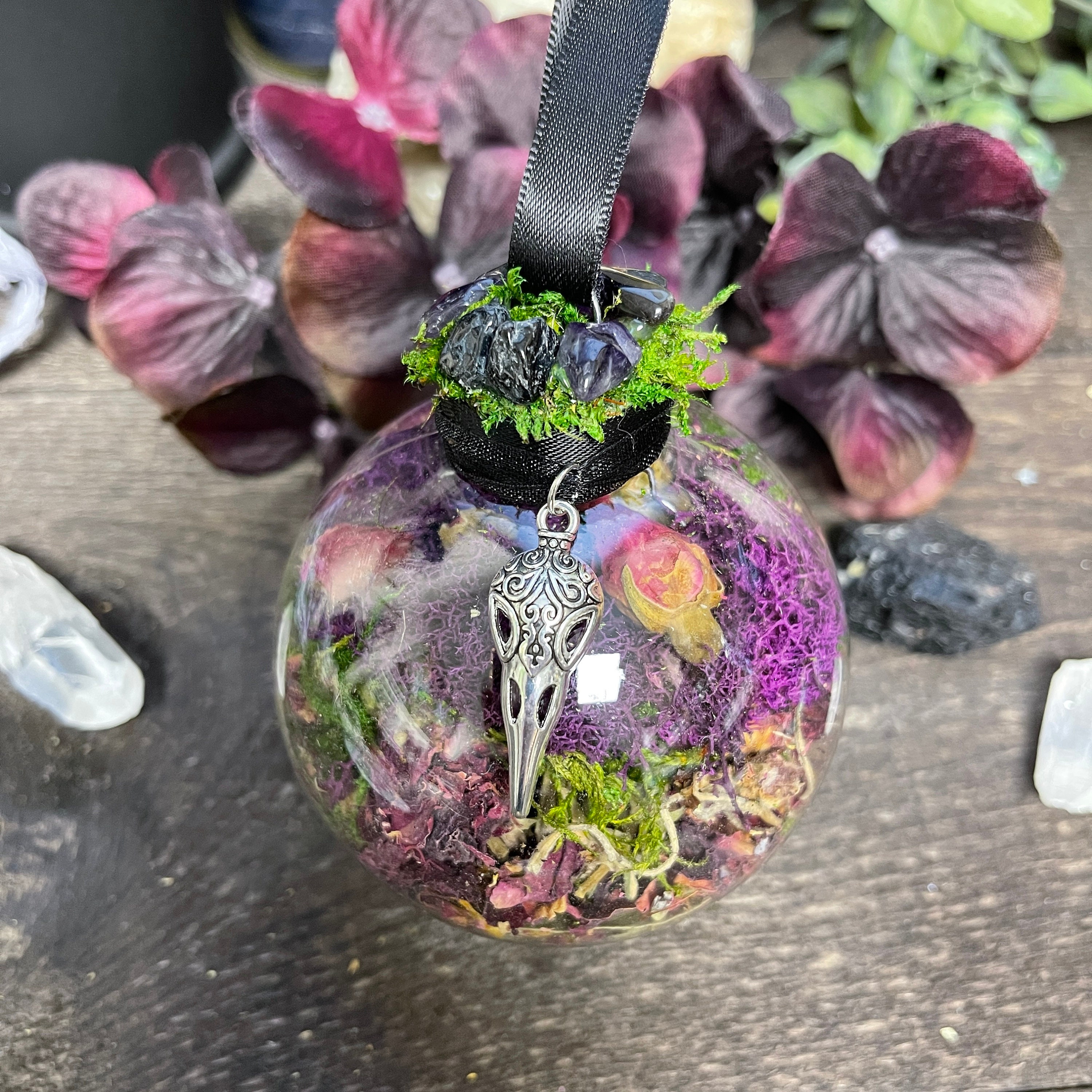 Raven Skull Witch Ball Protection Witches Ball Home - Etsy