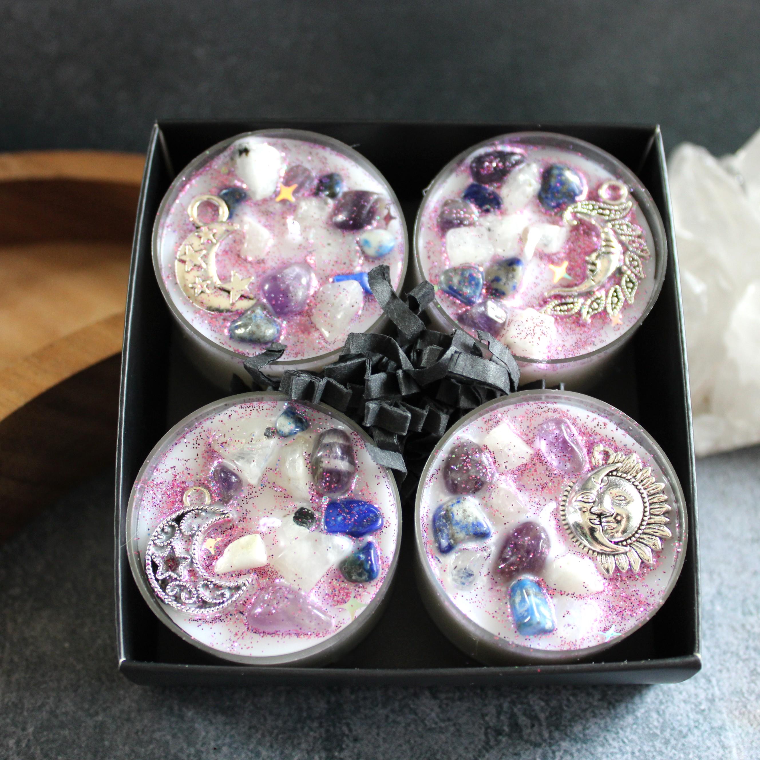 Moon Magick Tealight Crystal Candles, Ritual Candles, Witchy Candles ...