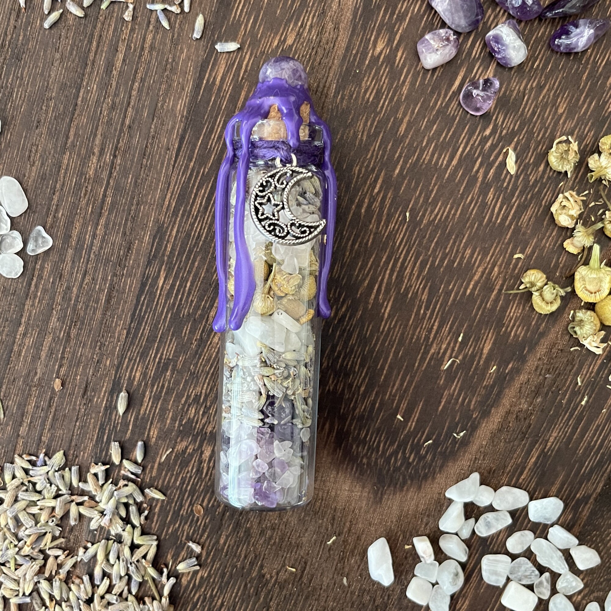 Serenity Moon Spell Jar, Amethyst Moon Spell Bottle, Intention ...