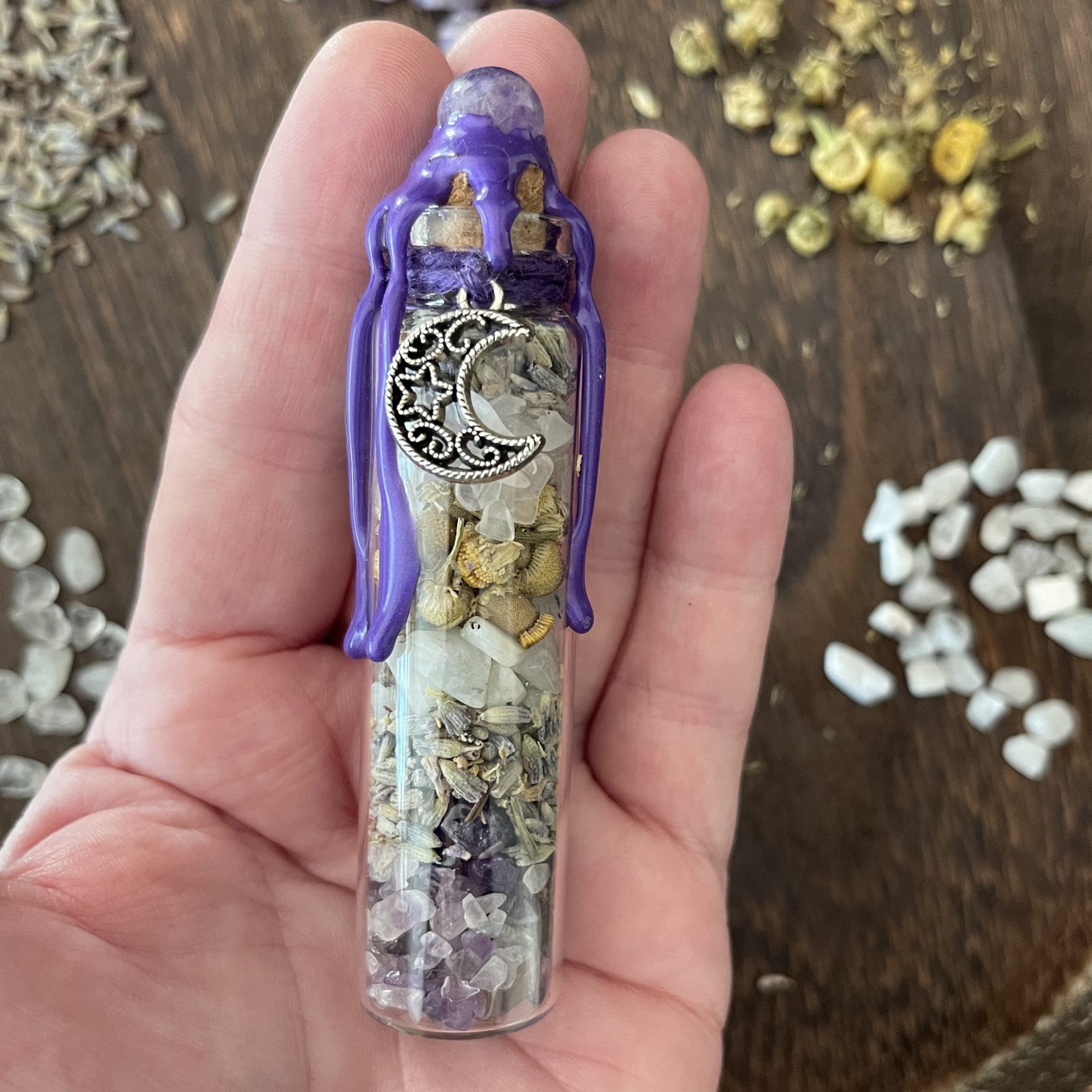 Serenity Moon Spell Jar, Amethyst Moon Spell Bottle, Intention ...