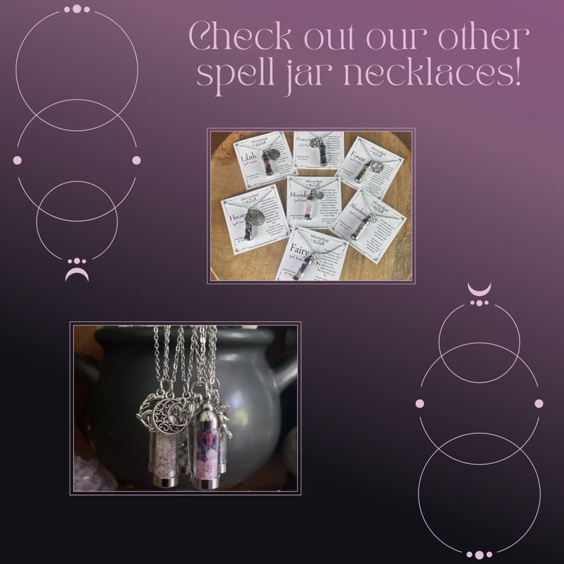 Practical Magic Spell Jar Amulet Necklace, Witchy Crystal Charm Jewelry ...