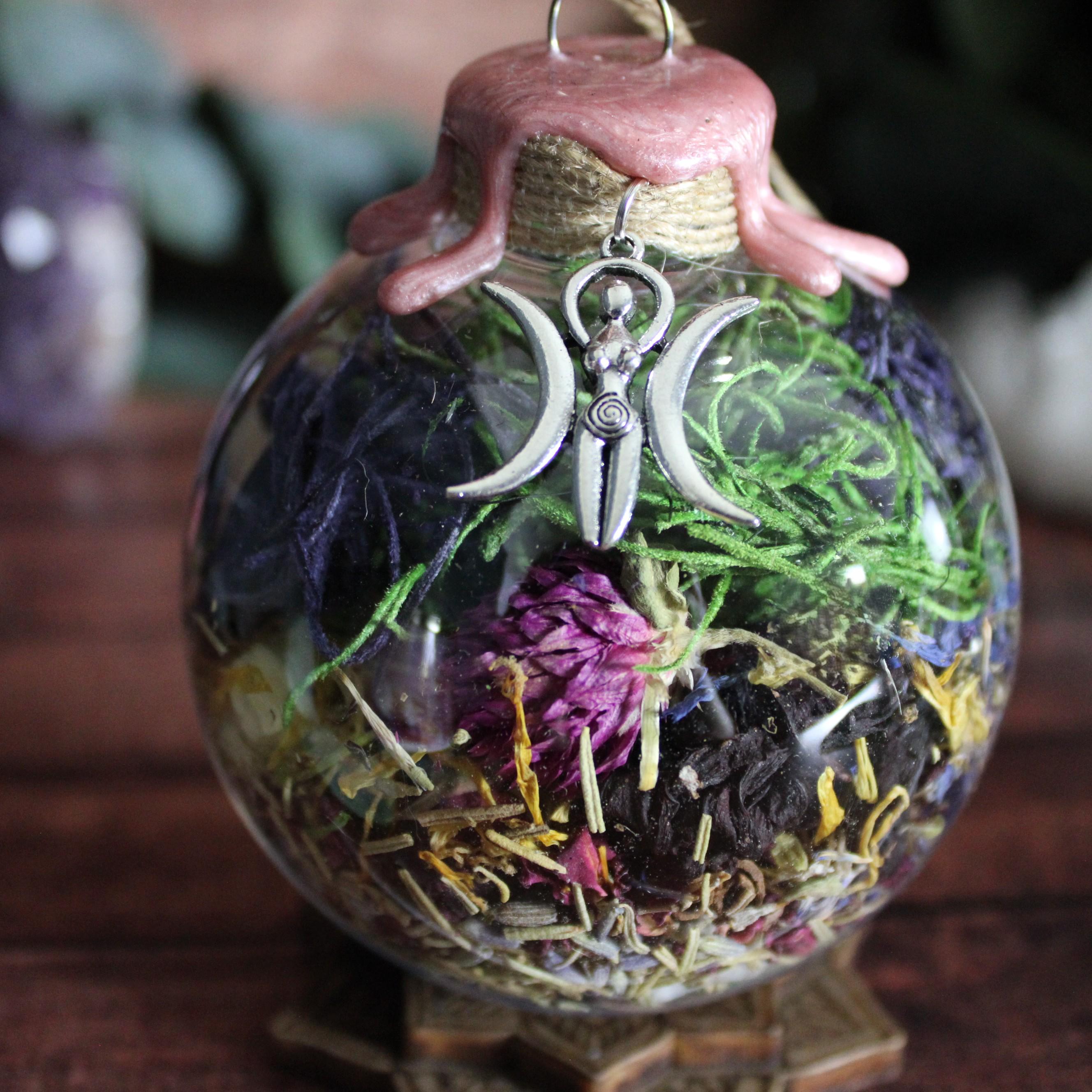 Moon Goddess Witch Ball, Devotional Ornament, Divine Feminine Altar ...