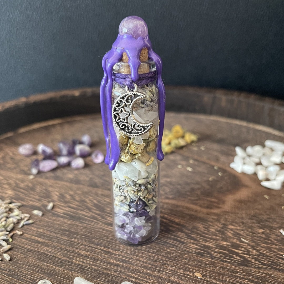 Anti-anxiety Spell Jar, Amethyst Moon Spell Bottle, Intention ...
