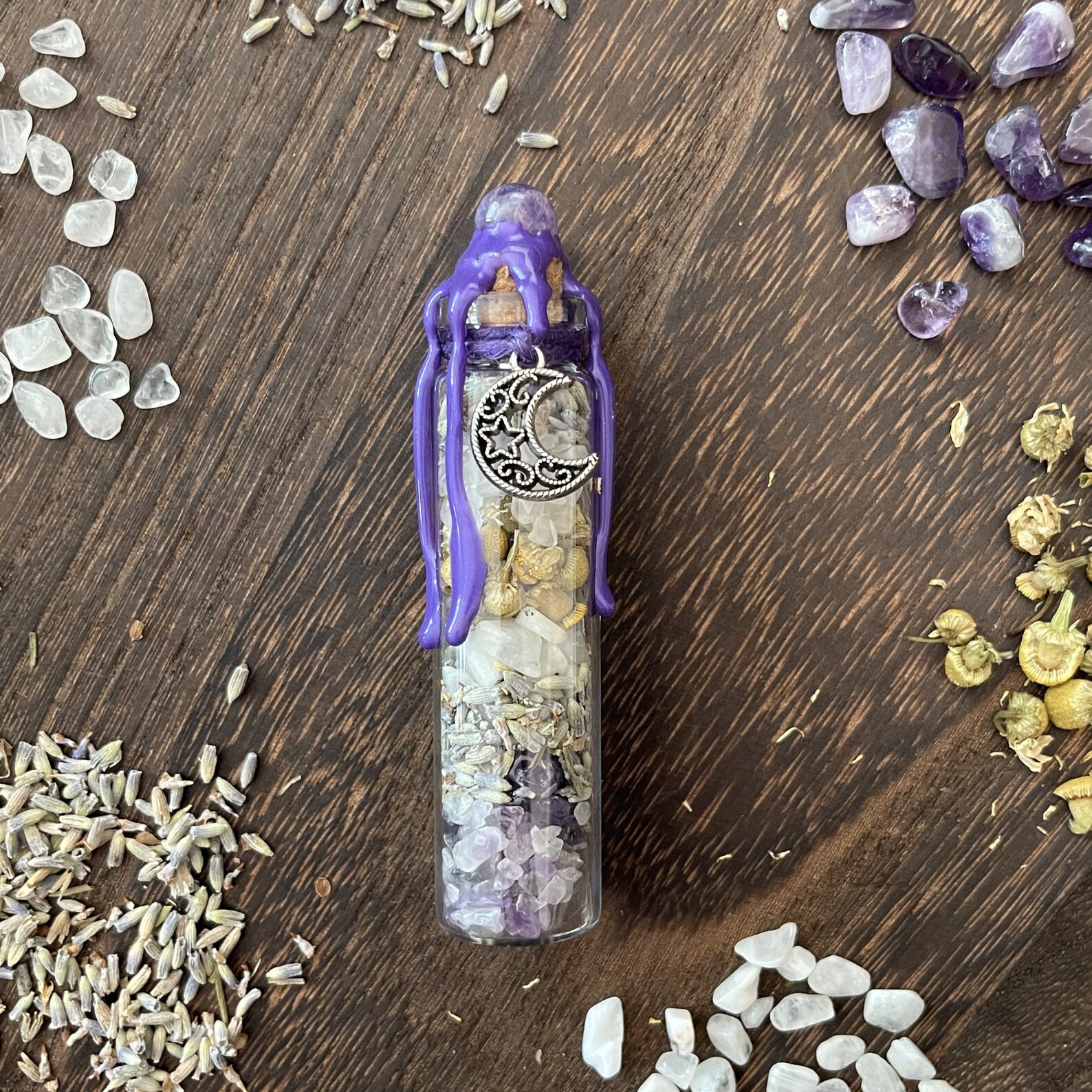 Serenity Moon Spell Jar, Amethyst Moon Spell Bottle, Intention ...