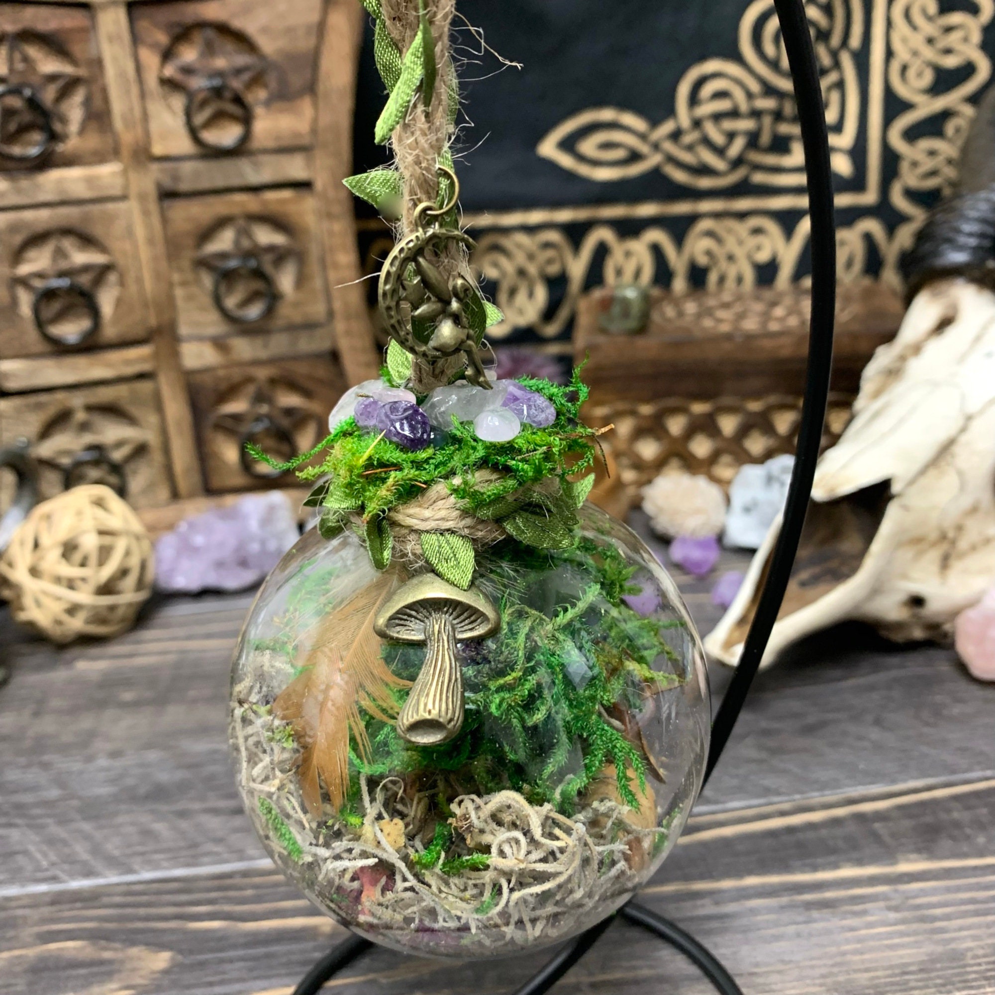 Cottagecore Fairy Witch Ball Rose Quartz Mushroom Protection - Etsy UK