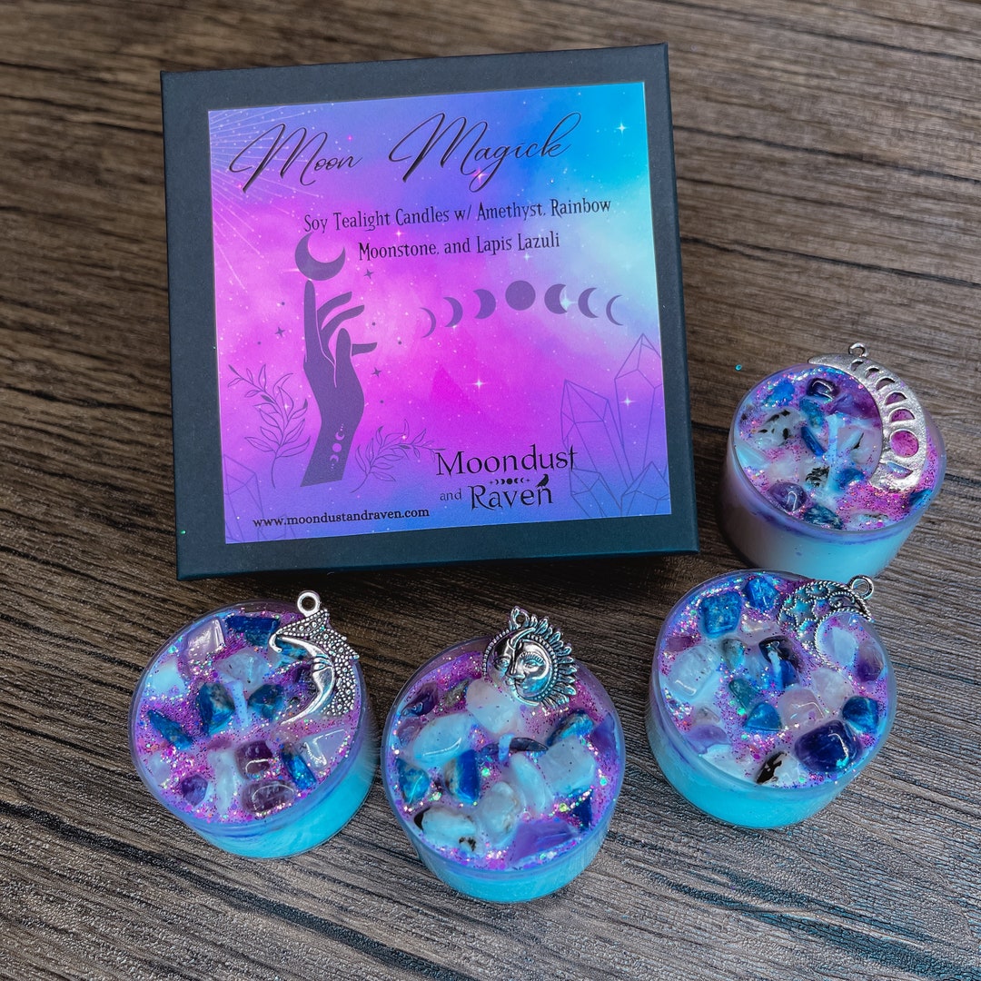 Moon Magick Tealight Crystal Candles, Ritual Candles, Witchy Candles ...