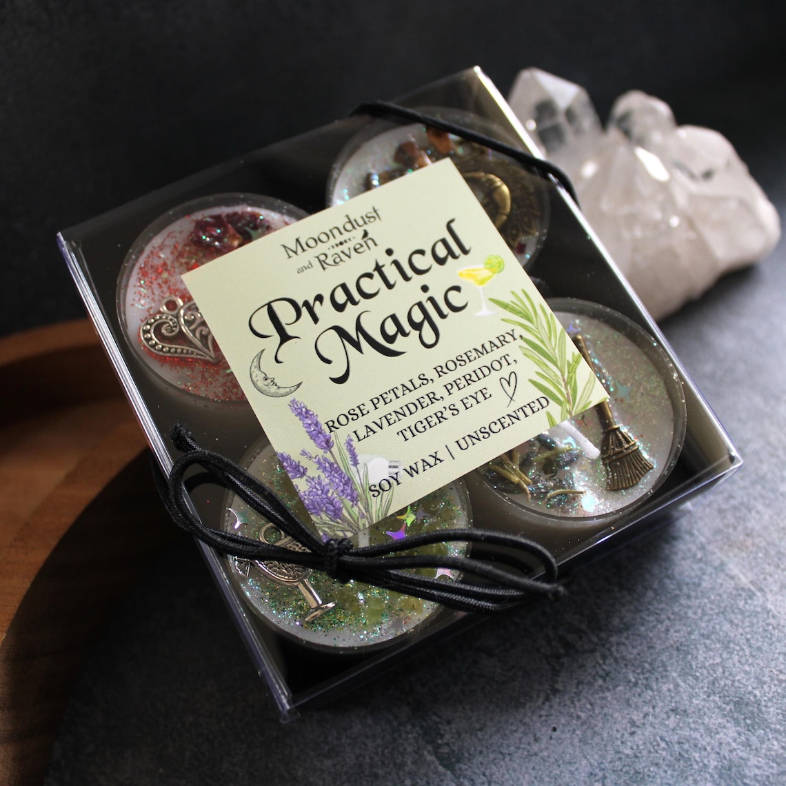 Practical Magic Tealight Crystal Candles, Ritual Candles, Witchy ...