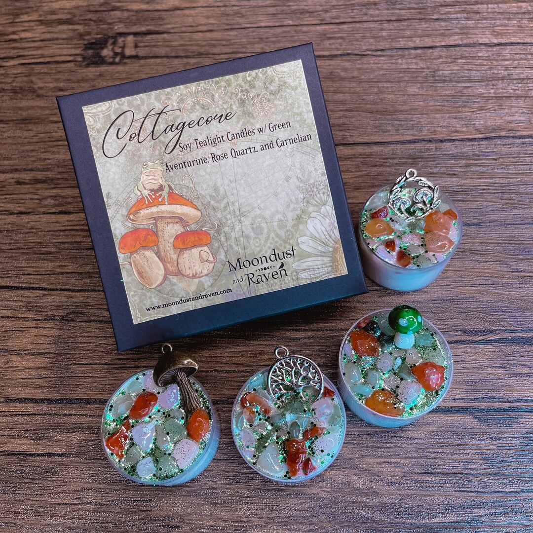 Cottagecore Tealight Crystal Candles, Ritual Candles, Witchy Candles ...