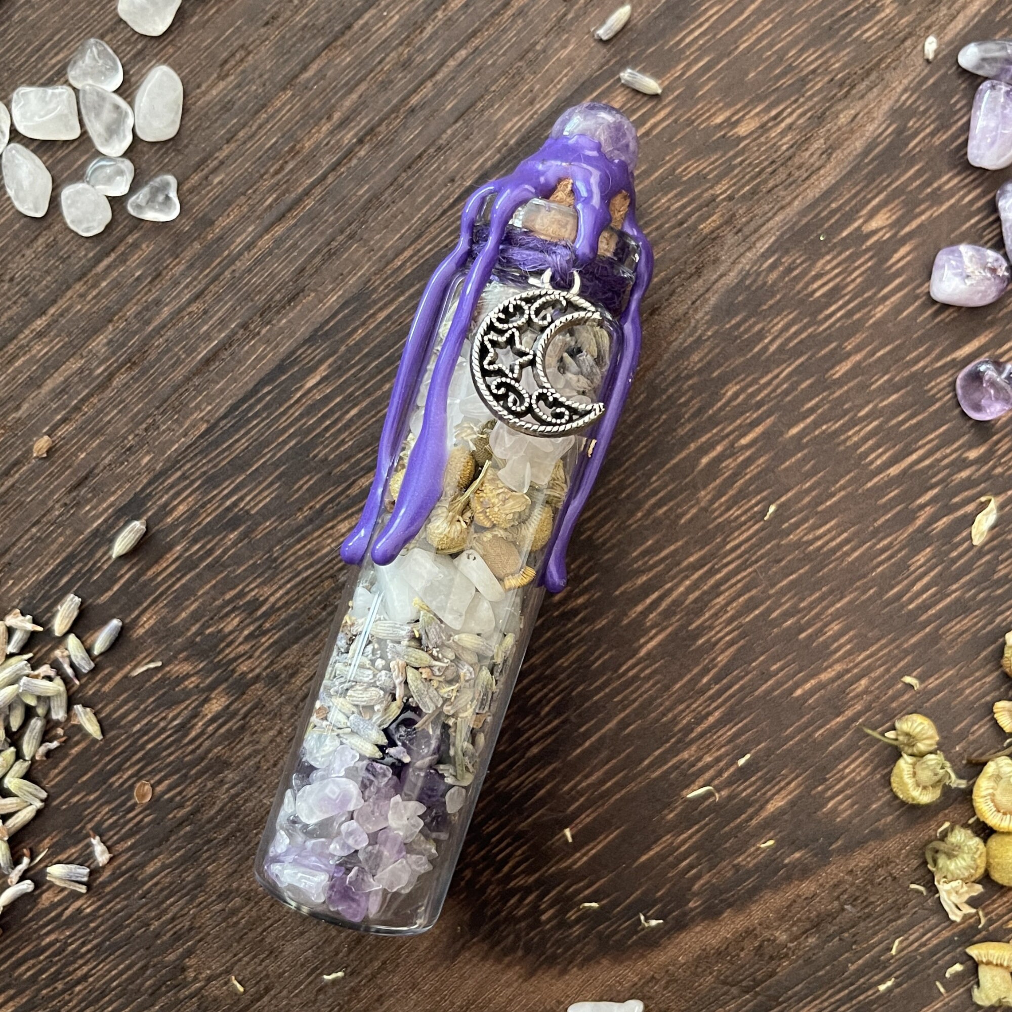 Serenity Moon Spell Jar, Amethyst Moon Spell Bottle, Intention ...