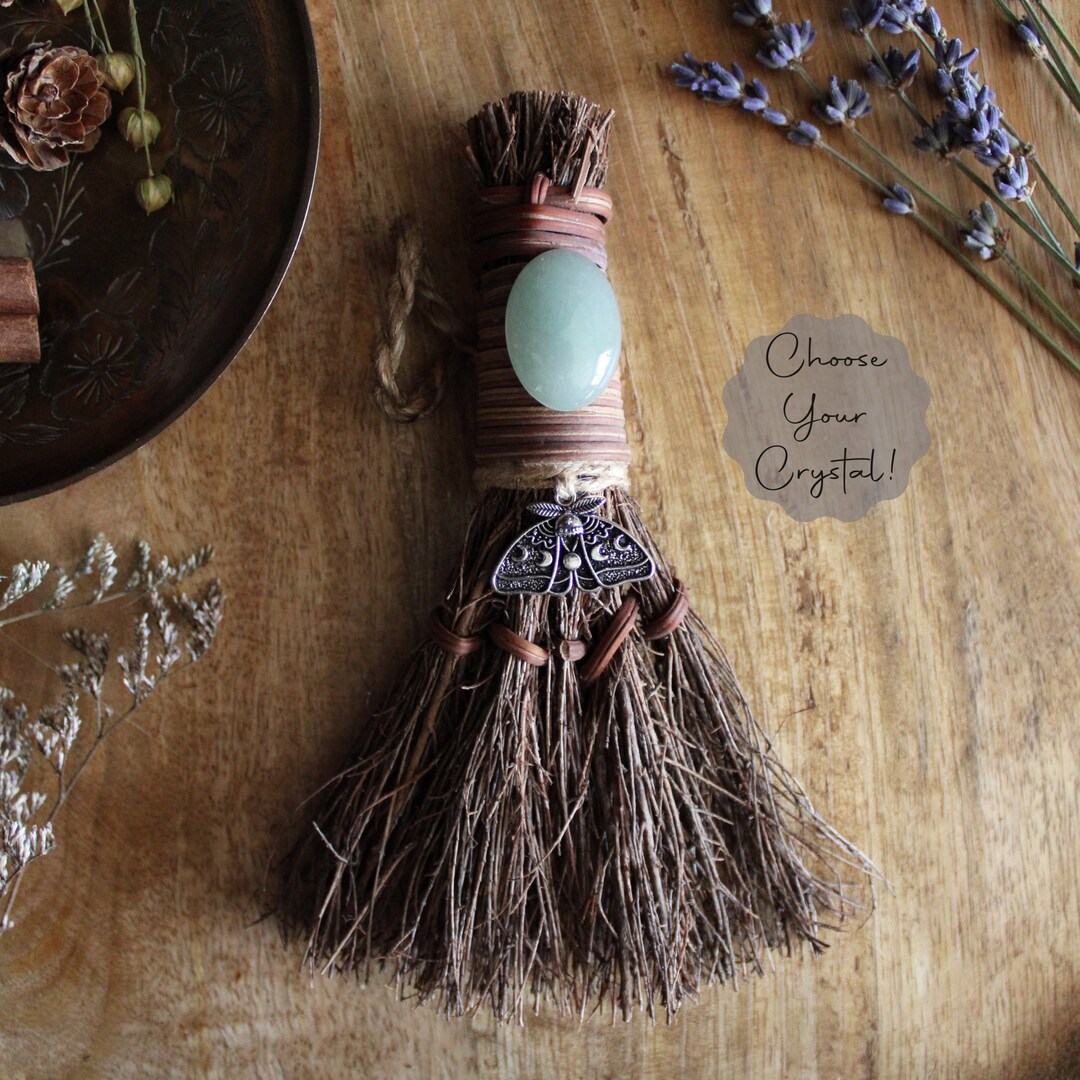 Moon Phase Moth Witches Broom, Crystal Witches Besom, Witchy Cinnamon Broom, Witchy Decor ...