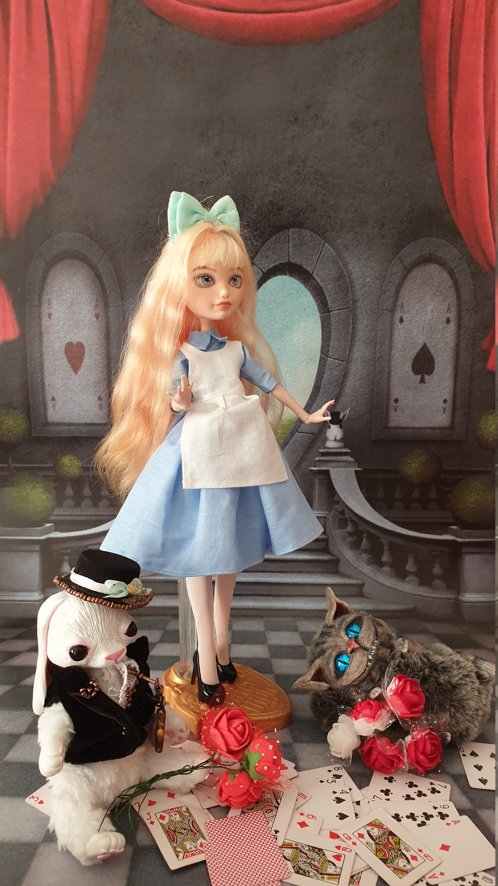 Alice in Wonderland ever after high ooak with white rabbit and | Etsy