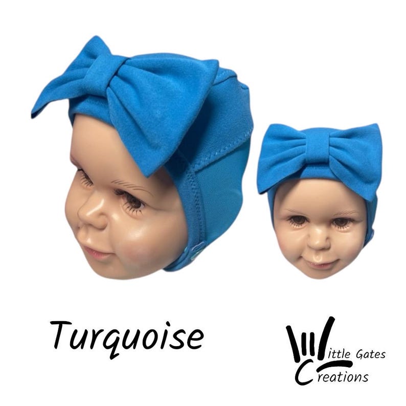 Custom Baby Bonnet – Interchangeable Center Bow, Hearing Aid Retention ...