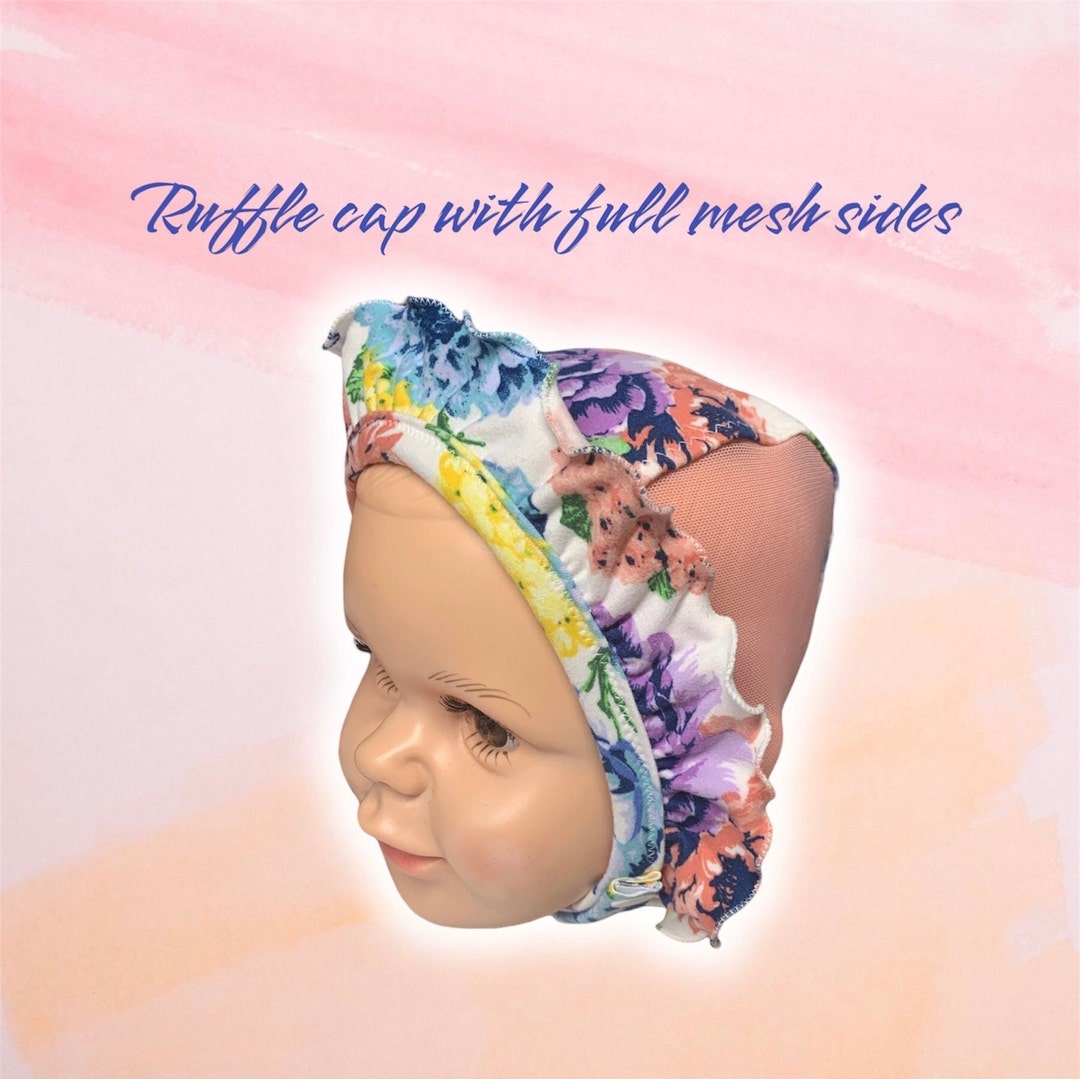 Ruffle Full Mesh Side Pilot Cap/hearing Aid/cochlear - Etsy
