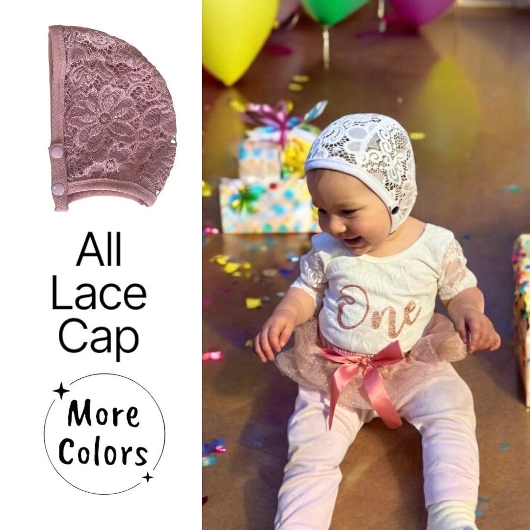 Lace Hearing Aid Pilot Cap: Baby Bonnet, Cochlear Implant Accessory - Etsy