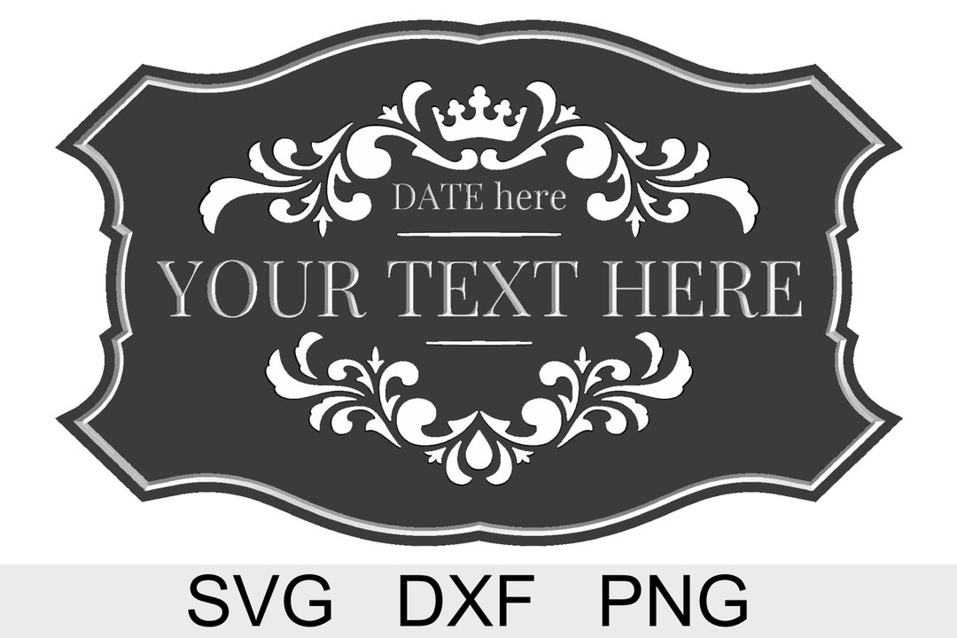 Vintage Name Sign SVG DXF Files: Customizable CNC Template (digital ...