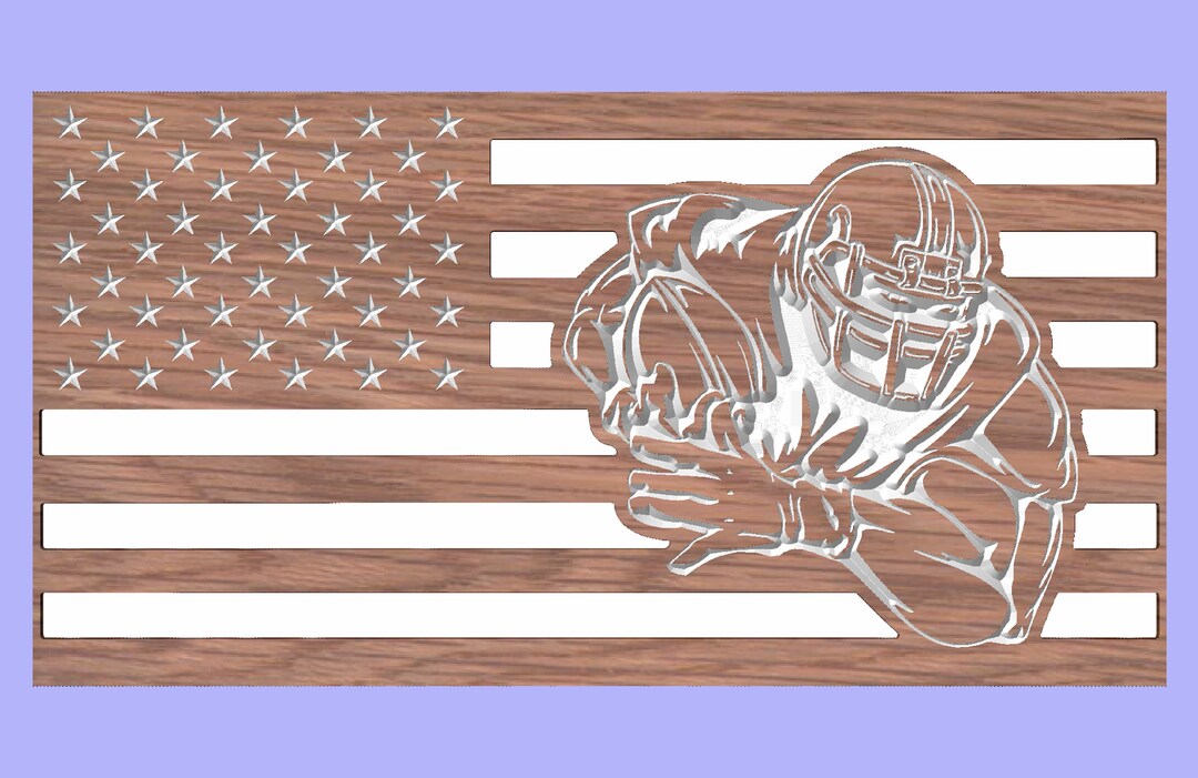 US Flag With Football Player CNC File – Dxf and Svg Files – Digital ...