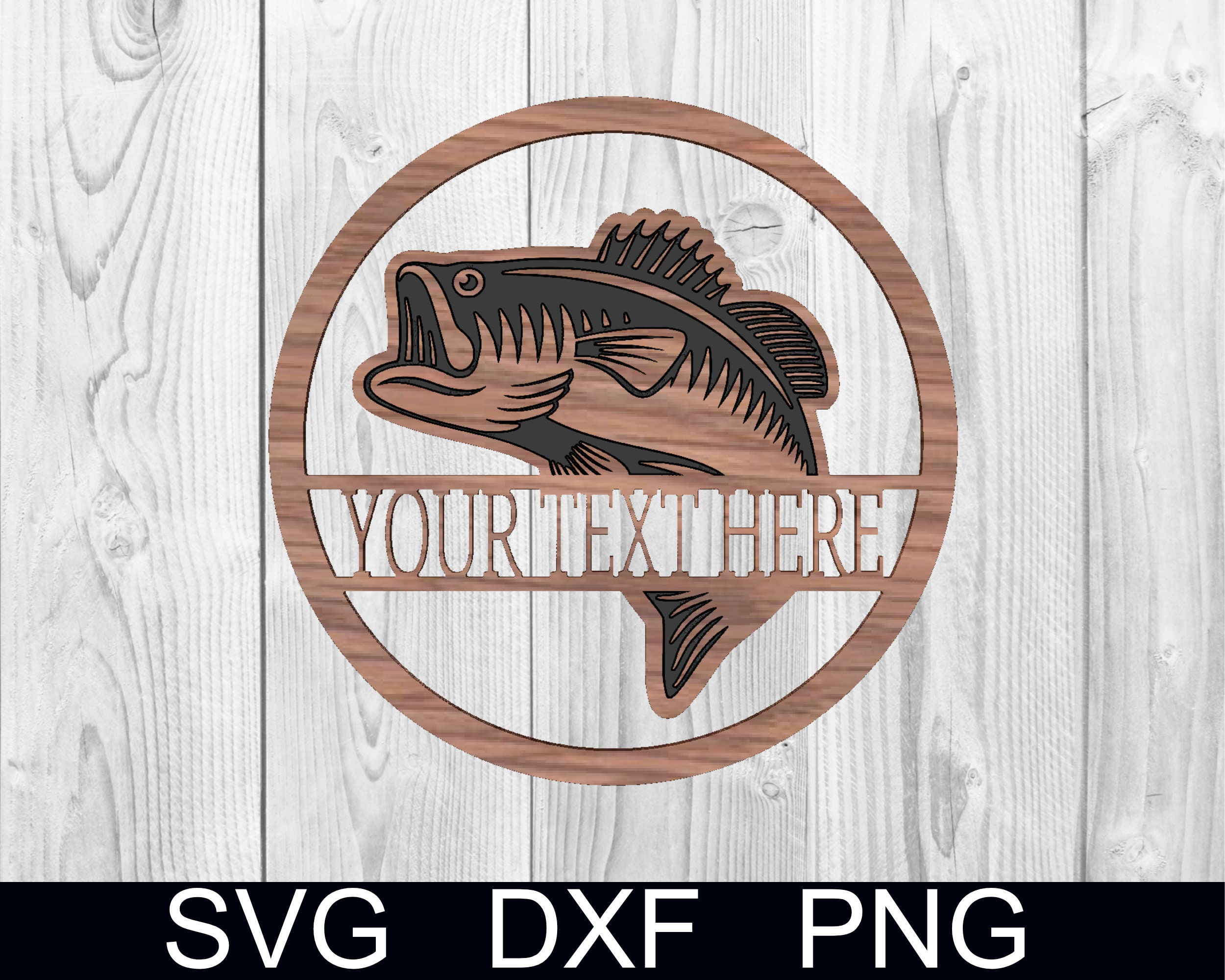 Jumping Bass Monogram CNC File Dxf and Svg Files Digital - Etsy