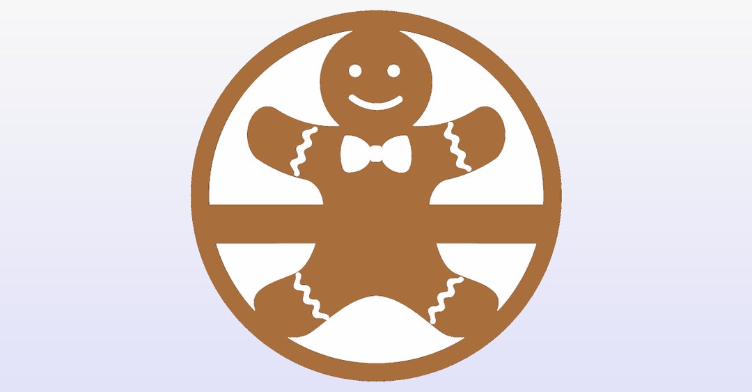 Gingerbread Split Monogram Dxf and Svg File - Digital Download Only - Etsy
