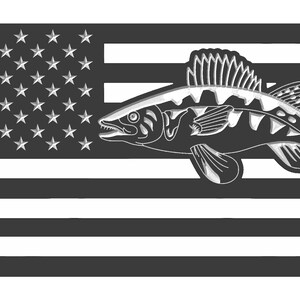 US Flag With Walleye CNC File – Dxf and Svg Files – Digital Download ...