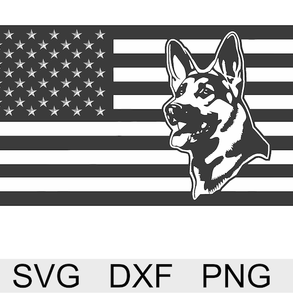 American Flag German Shepard Svg - Etsy