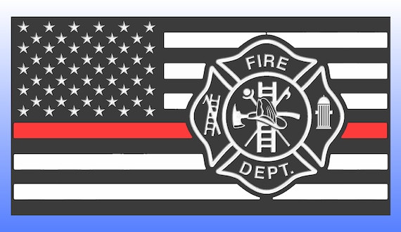 US Flag With Fire Dept Label Dxf and Svg Files for Instand - Etsy