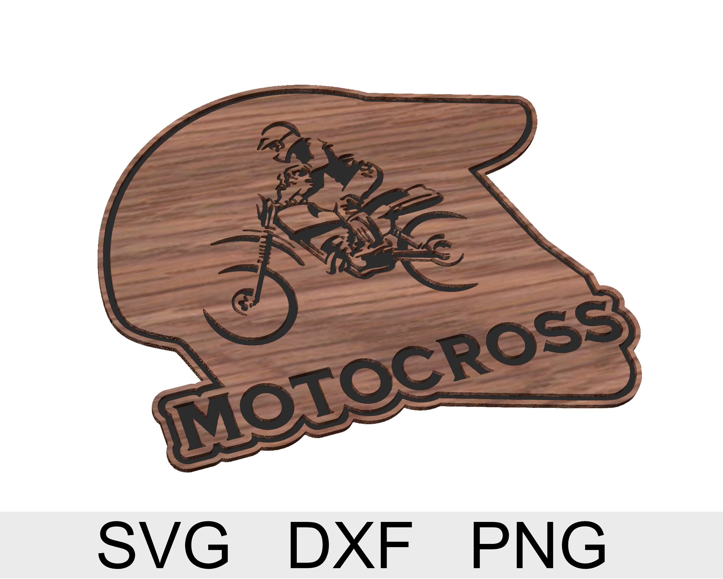 Dirtbike and motocross on a helmet-shaped sign Dxf and Svg | Etsy