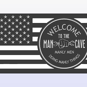 Manly Men Man Cave Flag With Dxf and Svg File – Digital Download Only ...