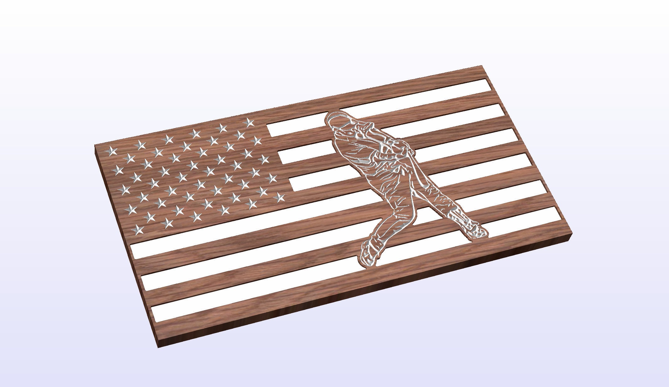 US Flag With Baseball Player CNC File – Dxf and Svg Files – Digital ...