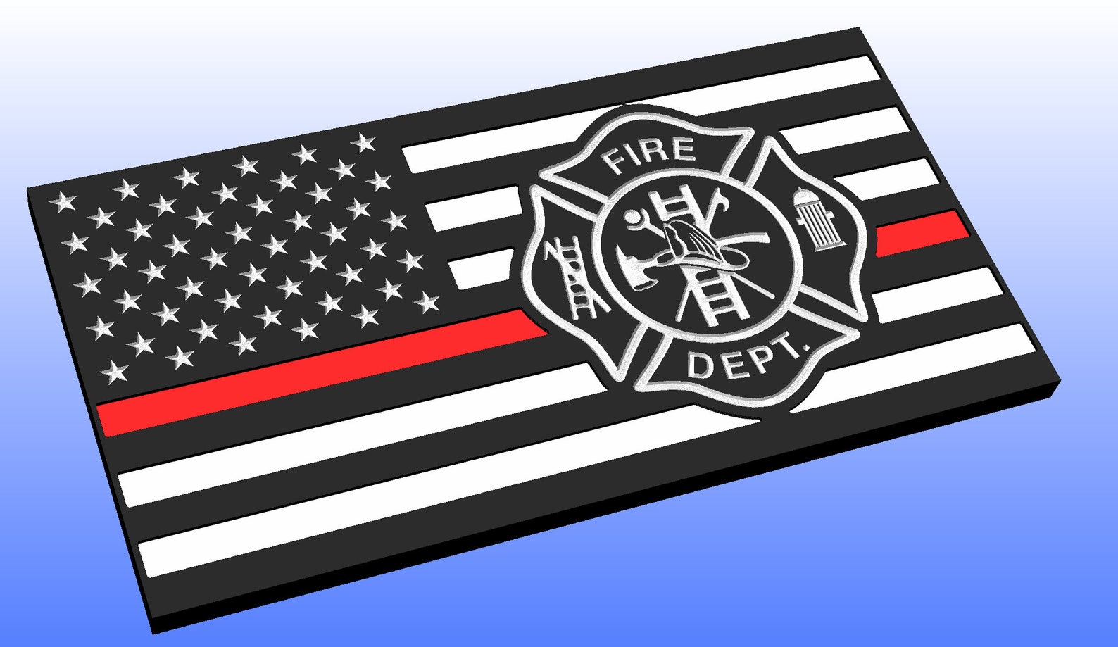 US Flag With Fire Dept Label Dxf and Svg Files for Instand - Etsy