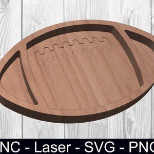 Football Shaped Serving Tray Bundle - Two Designs Included - CNC Cut ...