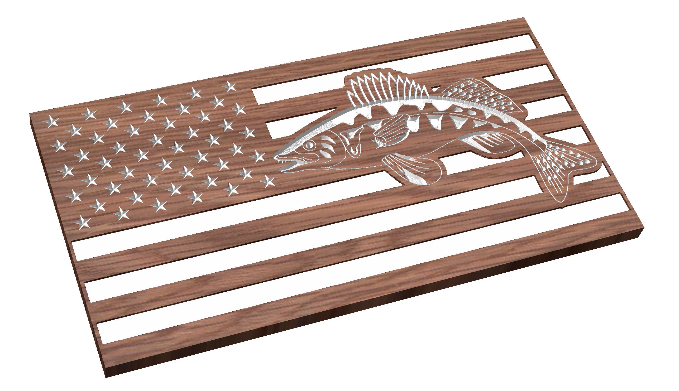 US Flag With Walleye CNC File – Dxf and Svg Files – Digital Download ...