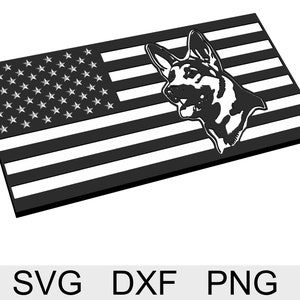 American Flag With German Shepard Dog - Svg and Dxf Cutting File ...