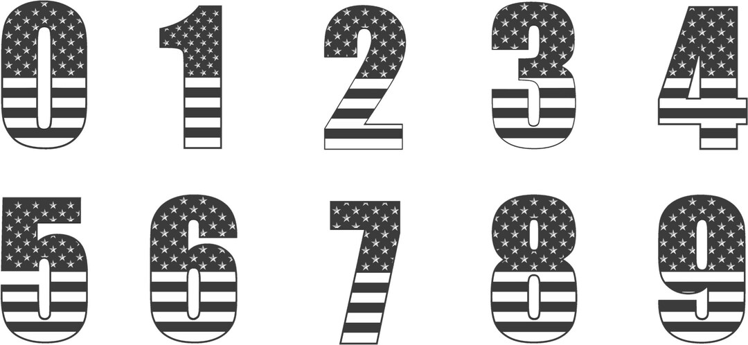 Stars and Stripes Numbers Svg and Dxf Files for CNC - Digital Download ...